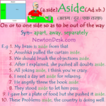 Aside - On or To One Side / Out Of The Way | Vocabulary Flash Cards