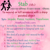 Stab Meaning - Wound or Kill Someone With A Sharp Pointed Object