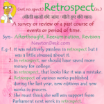 Retrospect - Thinking Now About Something In The Past | Vocabulary