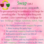 Swap - Give Something In Exchange - Swapping Vocab FlashCard